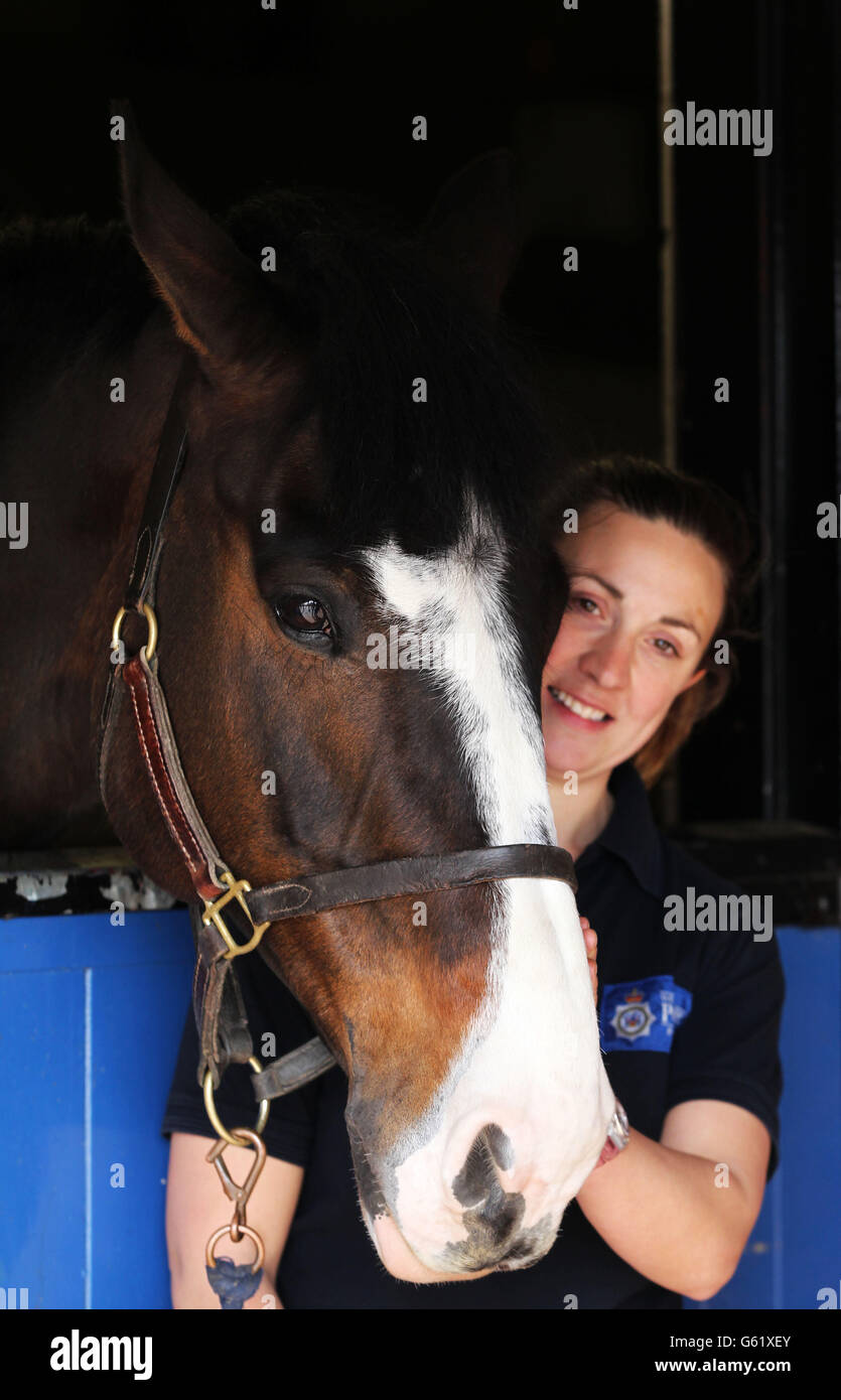 Police horse handler, Isabelle Collins, with Bud, of West Yorkshire ...