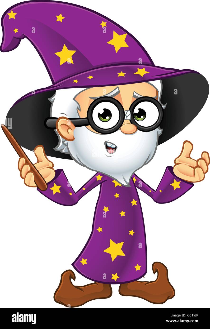 Old Wizard In Purple Stock Vector Image & Art - Alamy