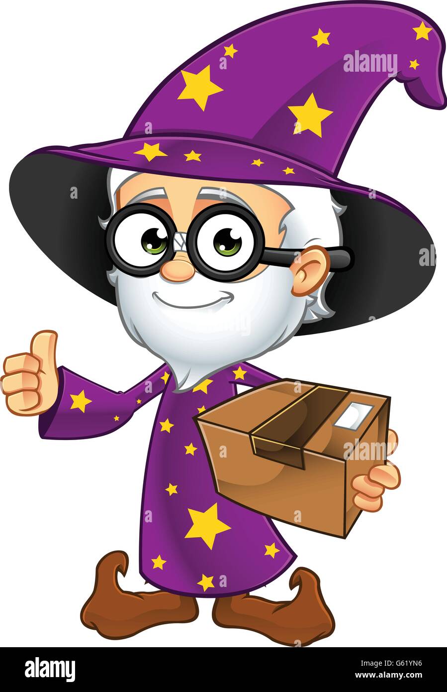 Old Wizard In Purple Stock Vector Image & Art - Alamy