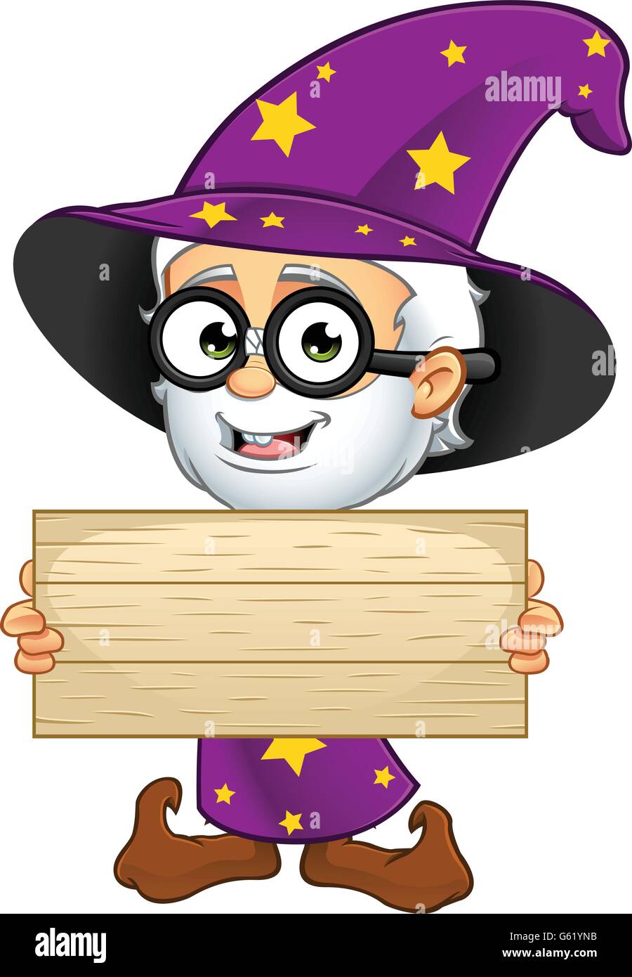 Old Wizard In Purple Stock Vector Image & Art - Alamy