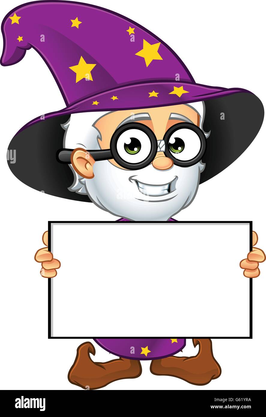 Old Wizard In Purple Stock Vector Image & Art - Alamy