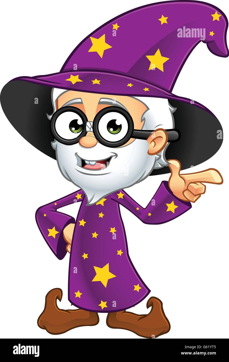 Old Wizard In Purple Stock Vector Image & Art - Alamy