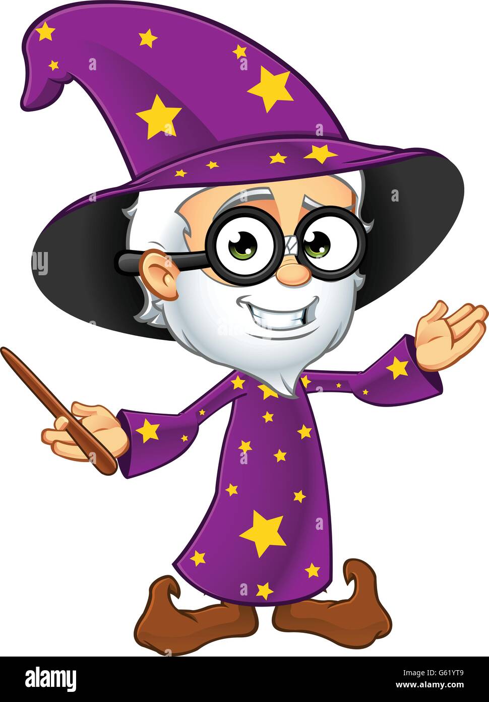 Old Wizard In Purple Stock Vector Image & Art - Alamy