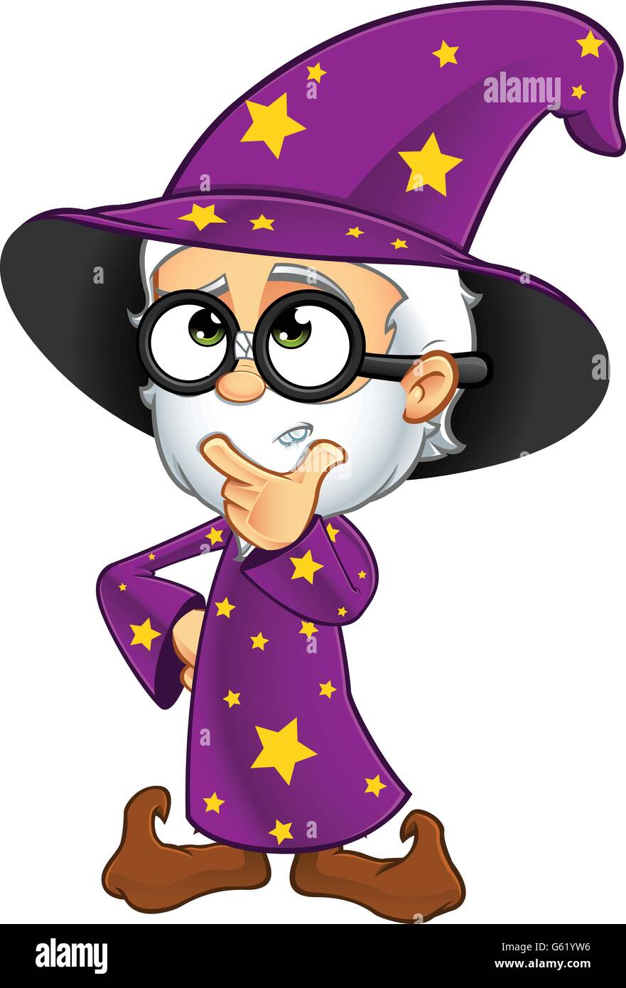 Old Wizard In Purple Stock Vector Image & Art - Alamy