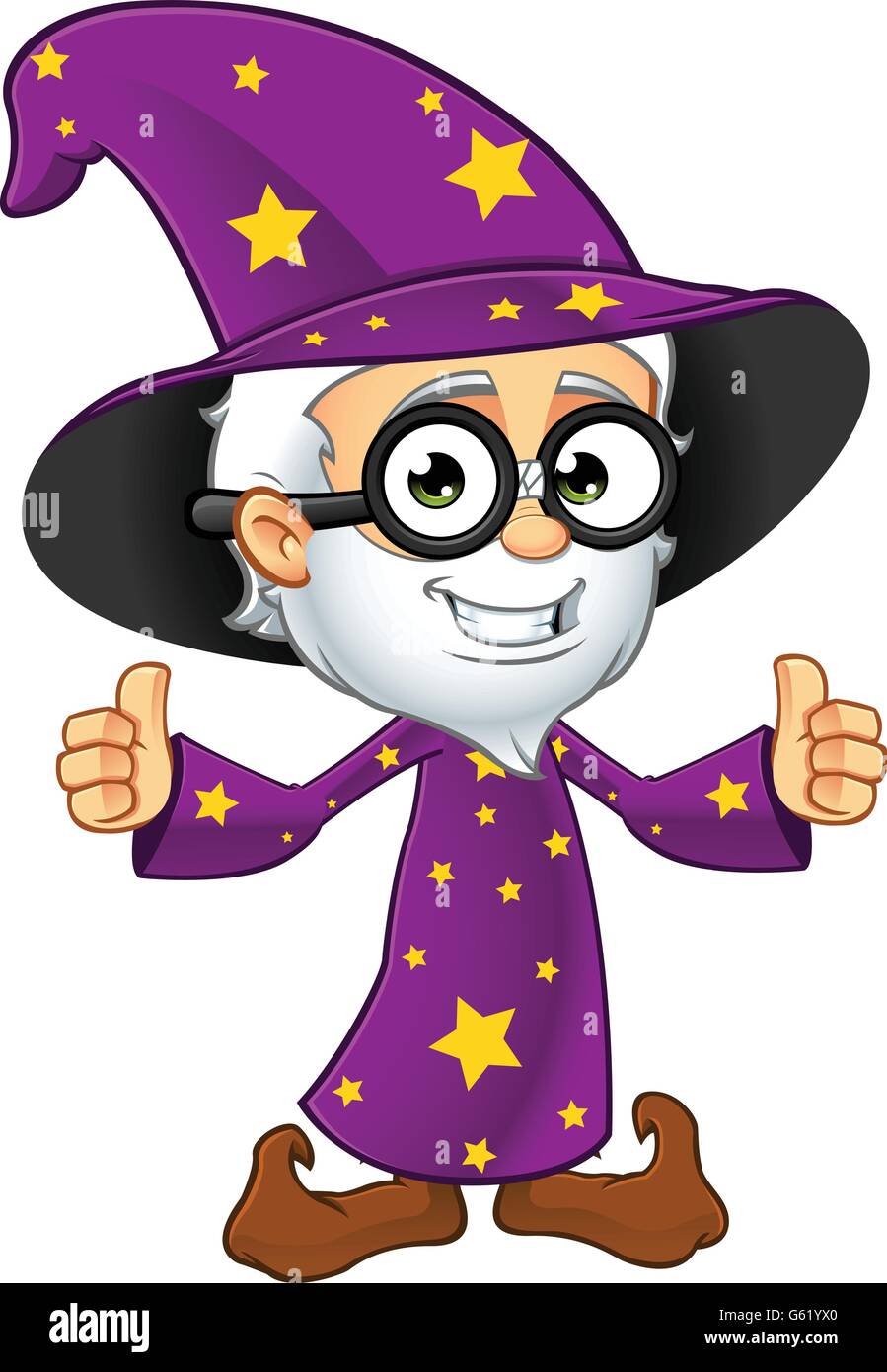 Old Wizard In Purple Stock Vector Image & Art - Alamy