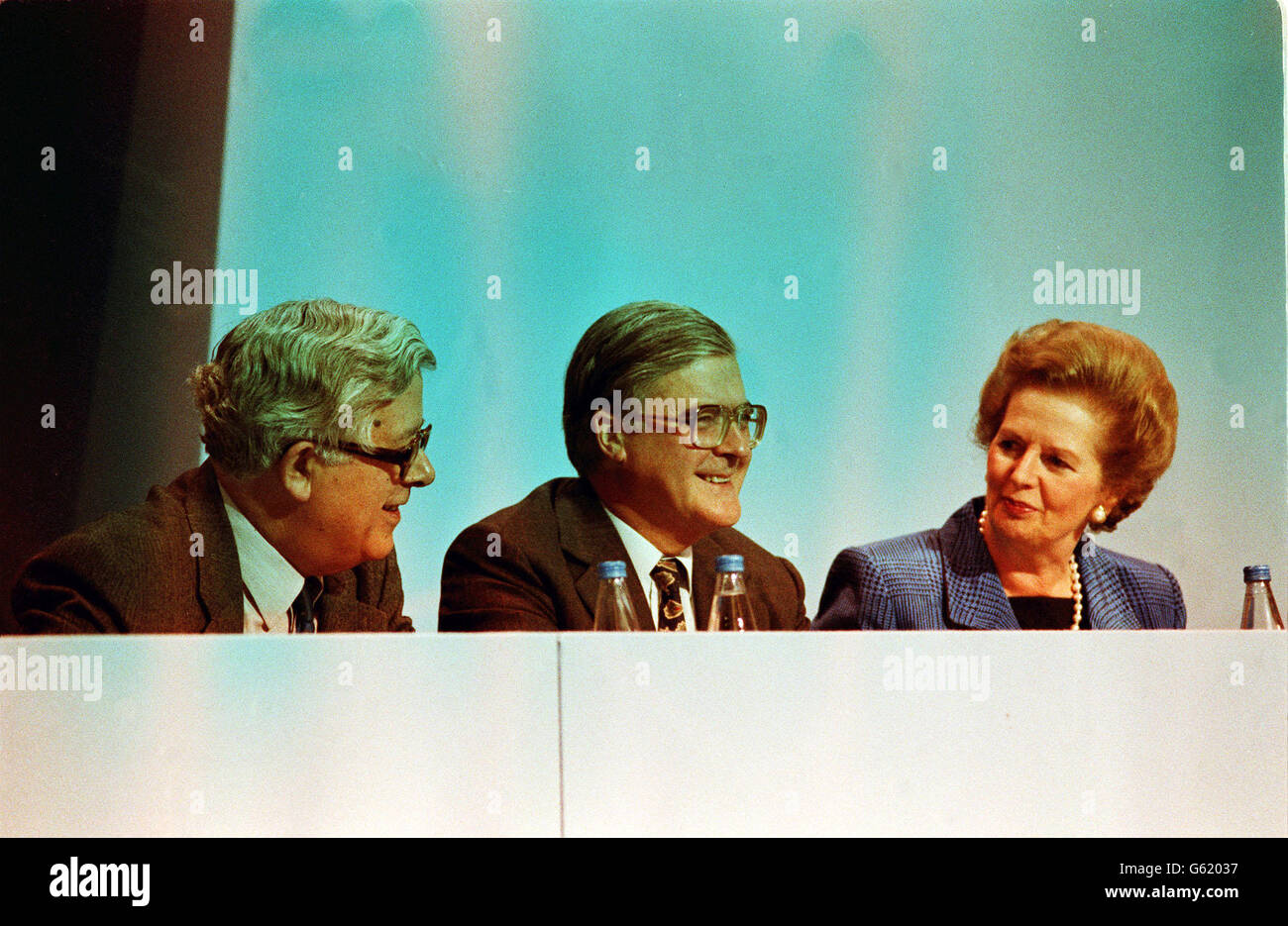 Sir Geoffrey Howe on platform Stock Photo - Alamy