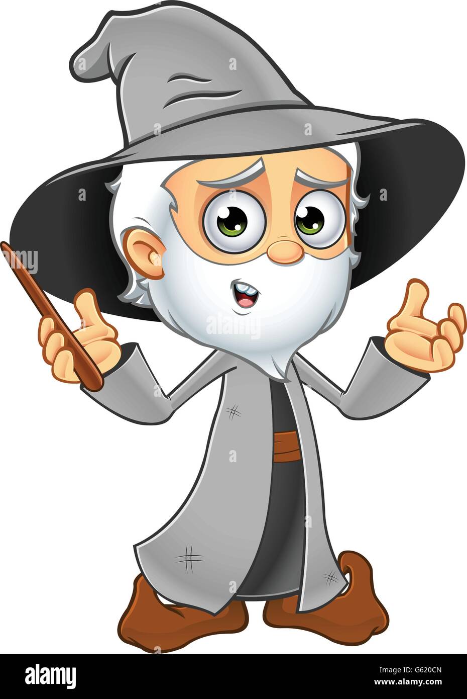 Old Grey Wizard Stock Vector Image & Art - Alamy