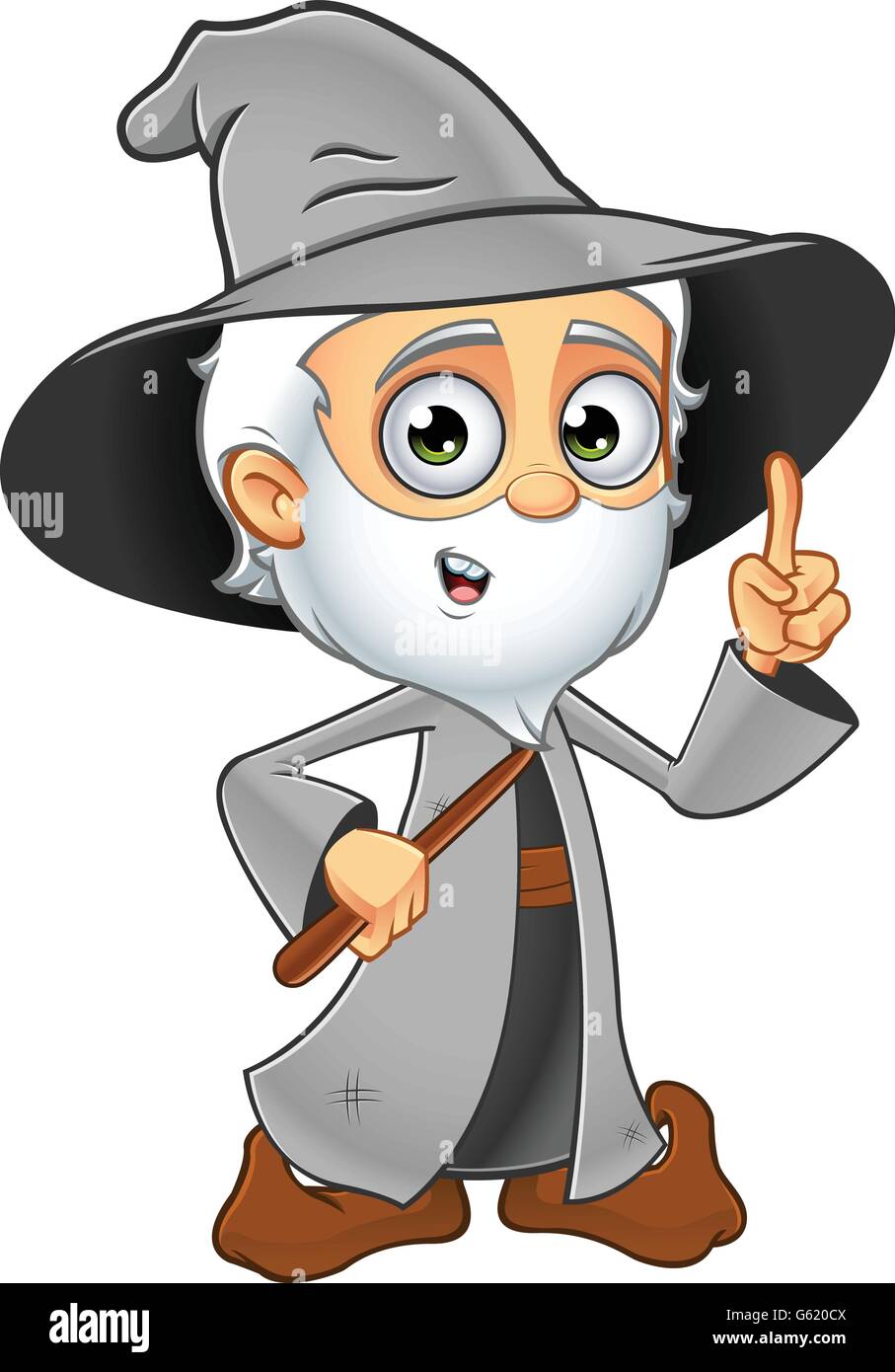 Old Grey Wizard Stock Vector Image & Art - Alamy