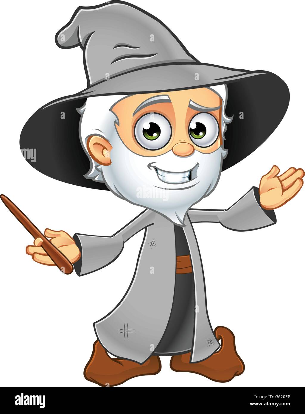 Old Grey Wizard Stock Vector Image & Art - Alamy