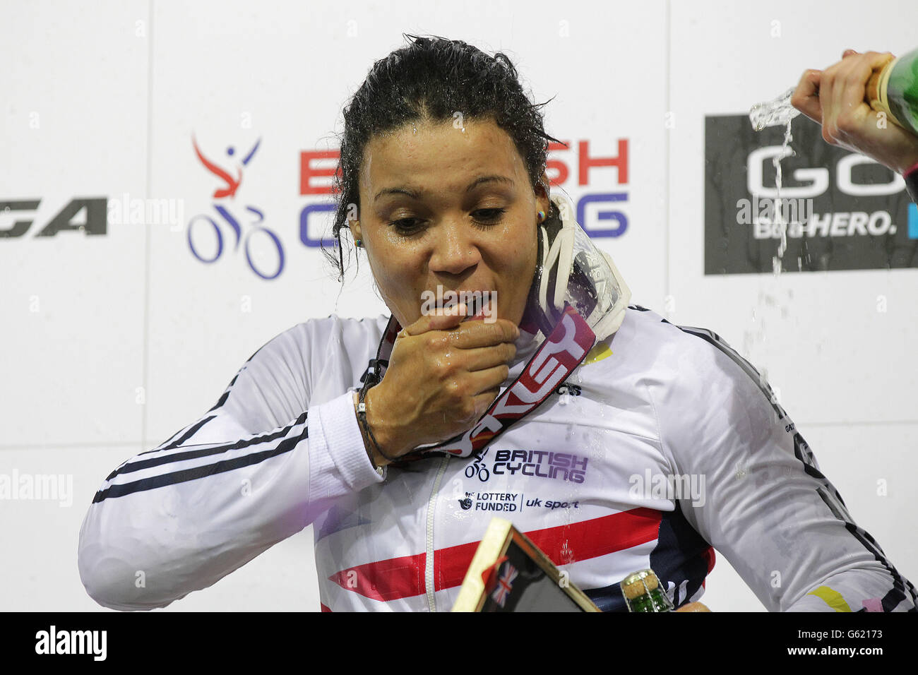 Great Britains Shanaze Reade celebrates winning at the end of day two ...