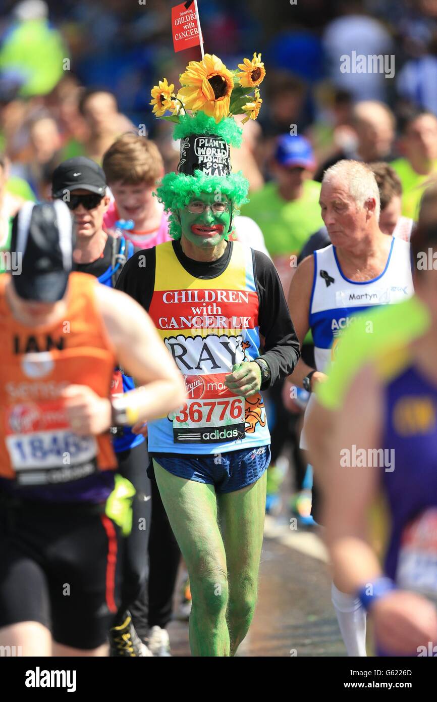 Athletics - 2013 Virgin London Marathon - London. Runners in fancy ...