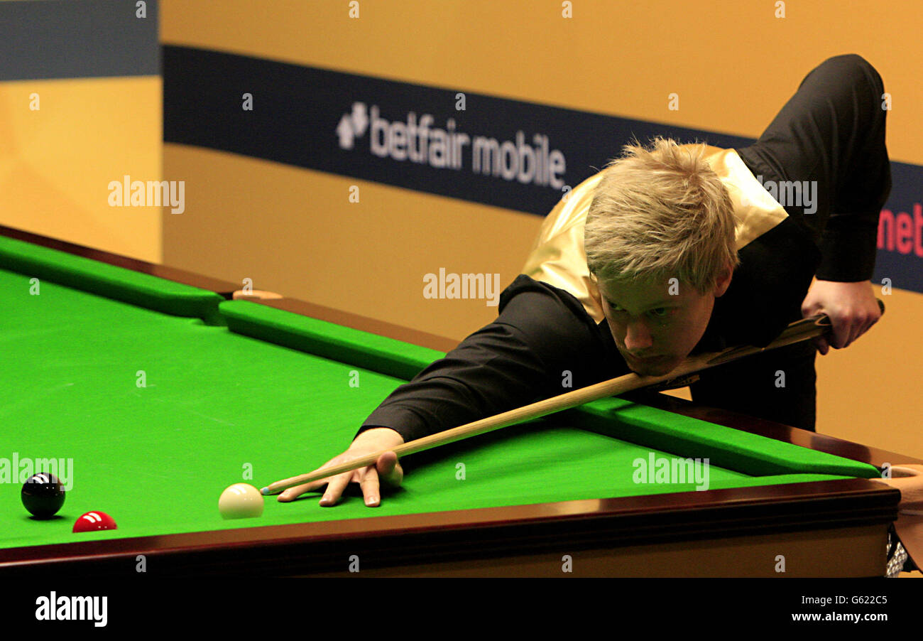 Neil Robertson during his first round match against Robert Milkins ...