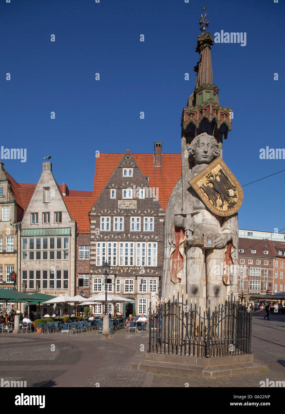 Bremen Roland, statue in market square, historic centre, landmark ...
