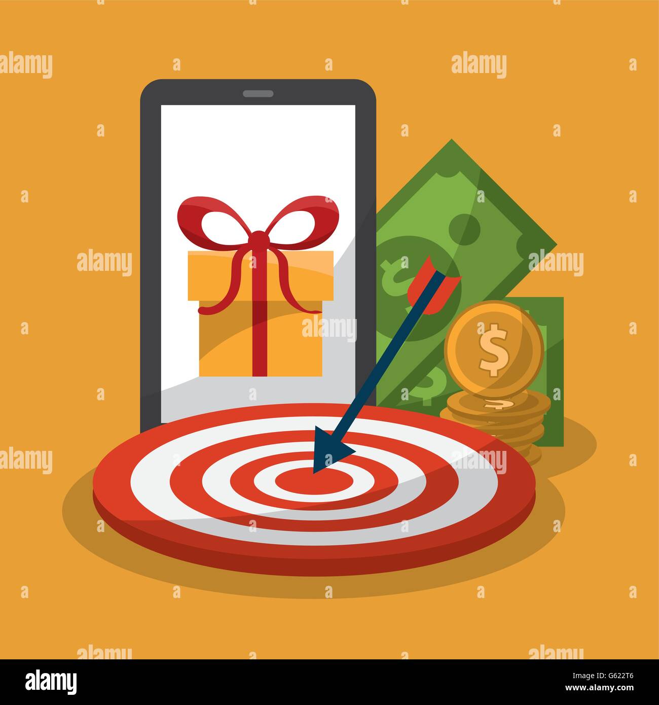 Marketing target bills coins gift hi-res stock photography and images ...