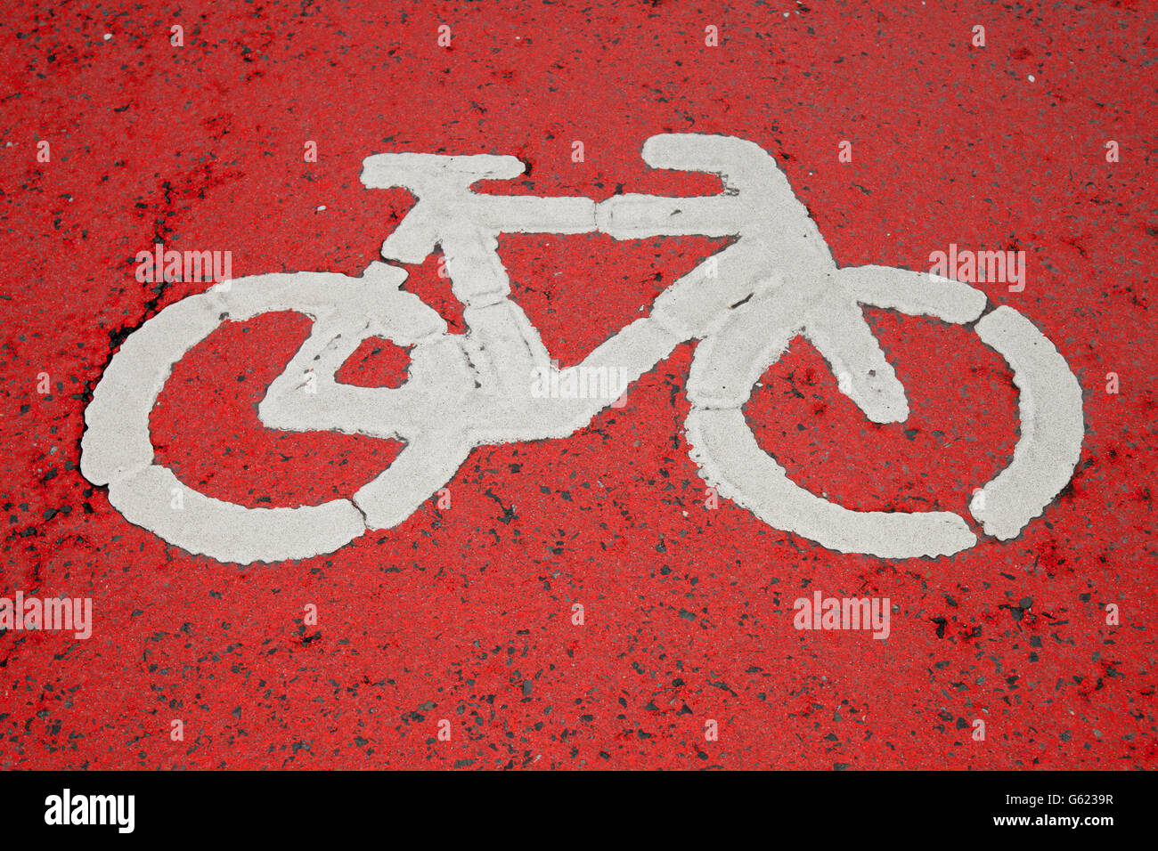 Pictogram, bicycle path, Unna, Ruhr Area, North Rhine-Westphalia ...