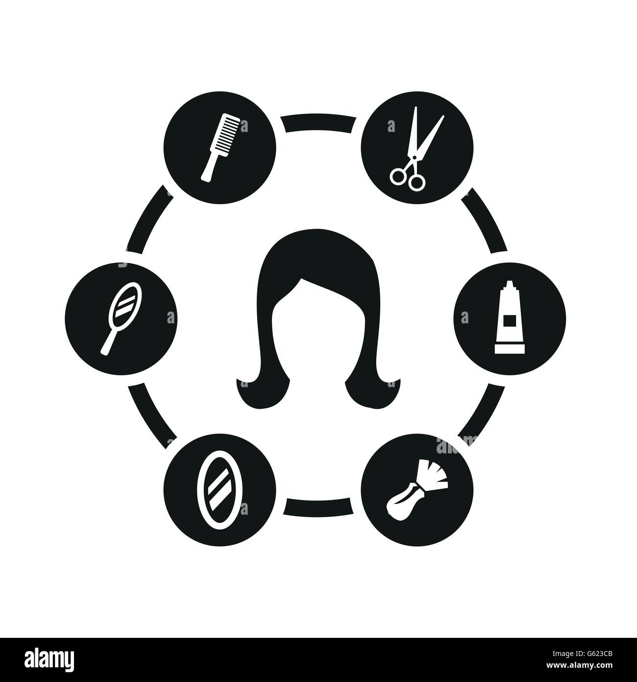 Vector black barber icon set Stock Vector Image & Art - Alamy
