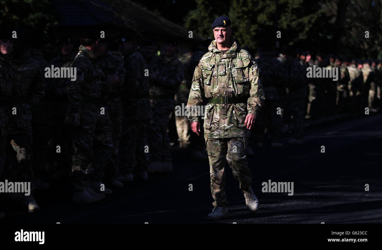 Troops from 21 Engineer Regiment prepare to march to Ripon Cathedral ...