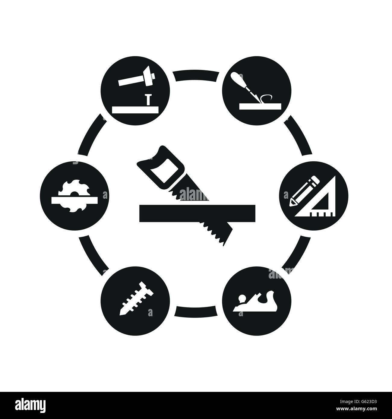 Vector black carpentry icon set Stock Vector Image & Art - Alamy