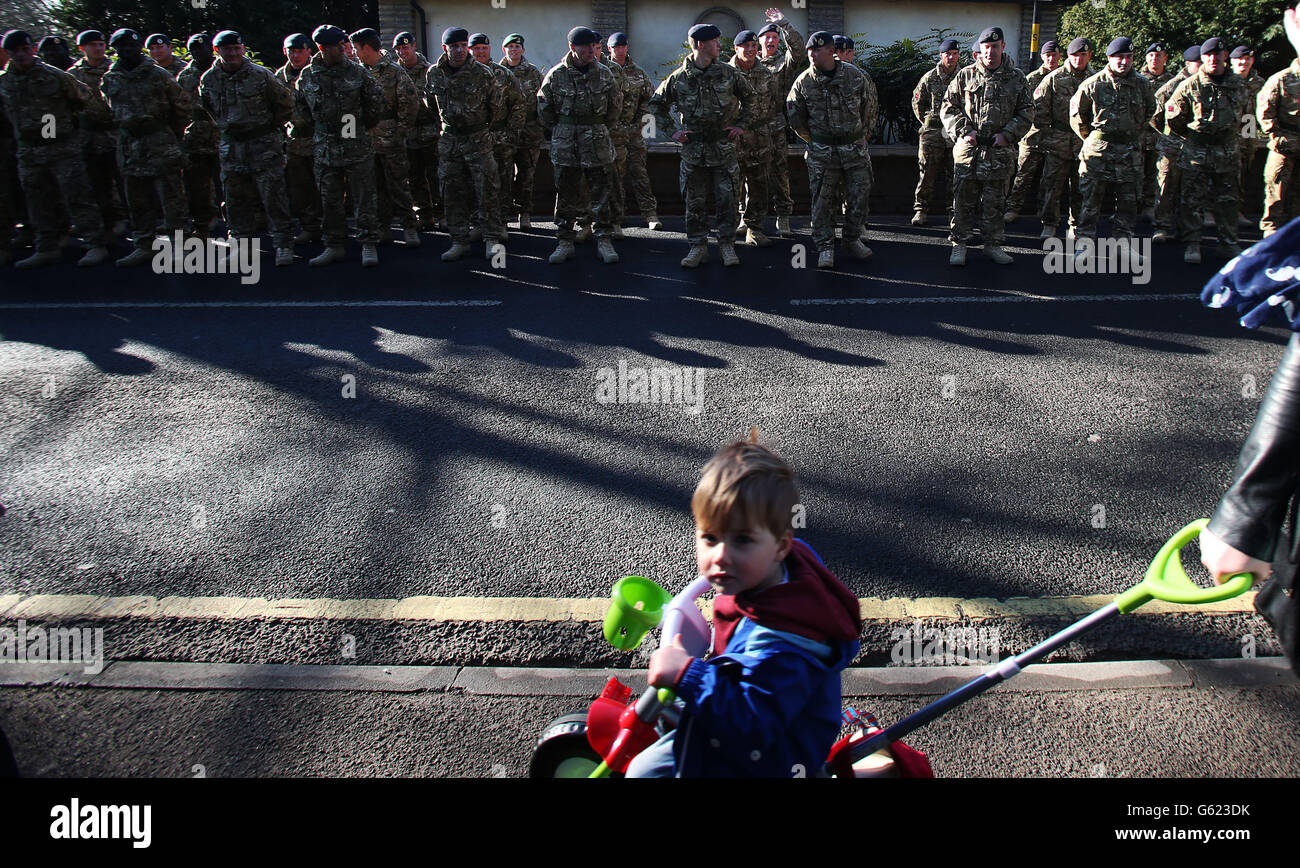 Families make their way to greet Troops from 21 Engineer Regiment near ...