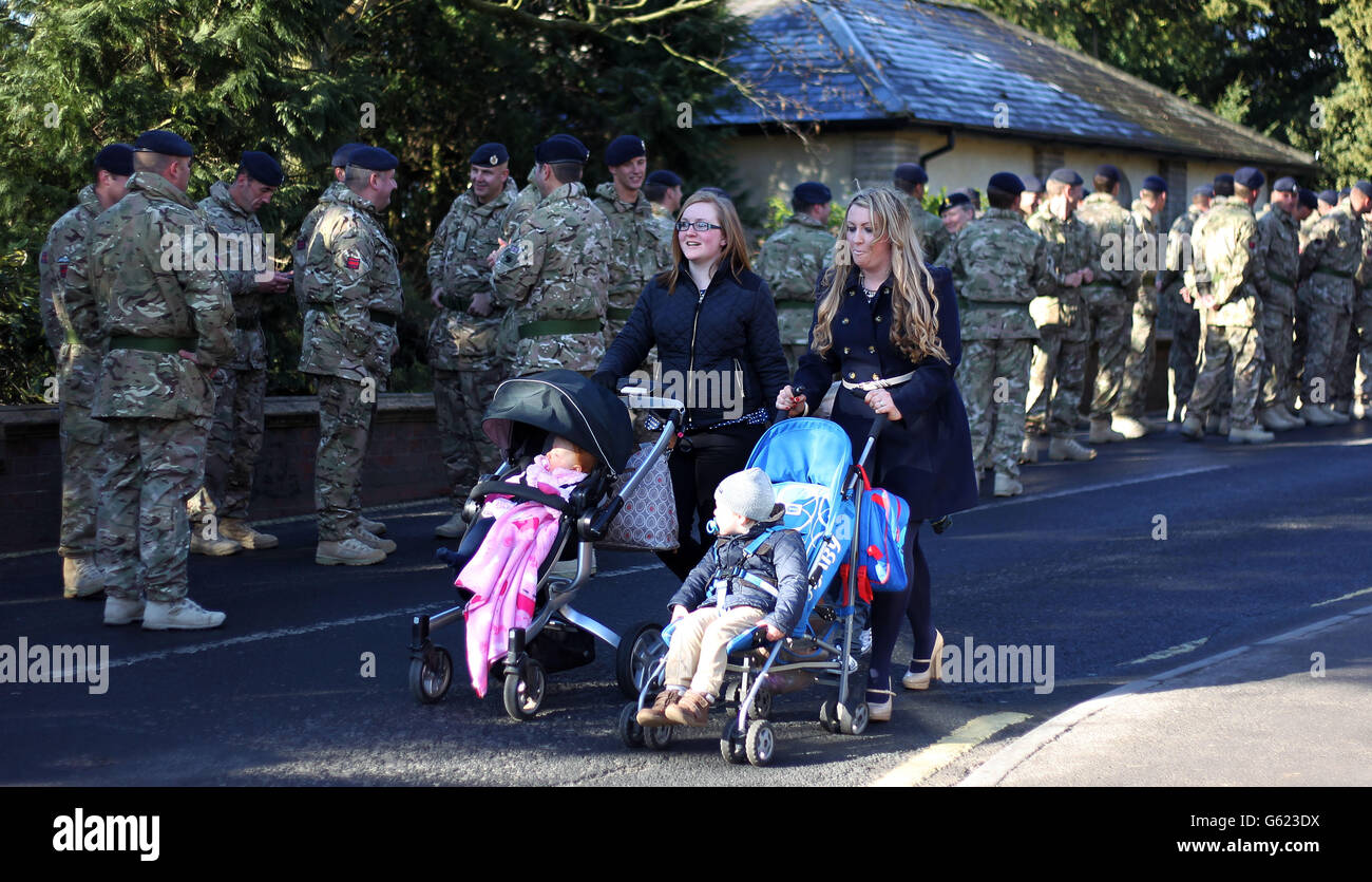 Families make their way to greet Troops from 21 Engineer Regiment near ...