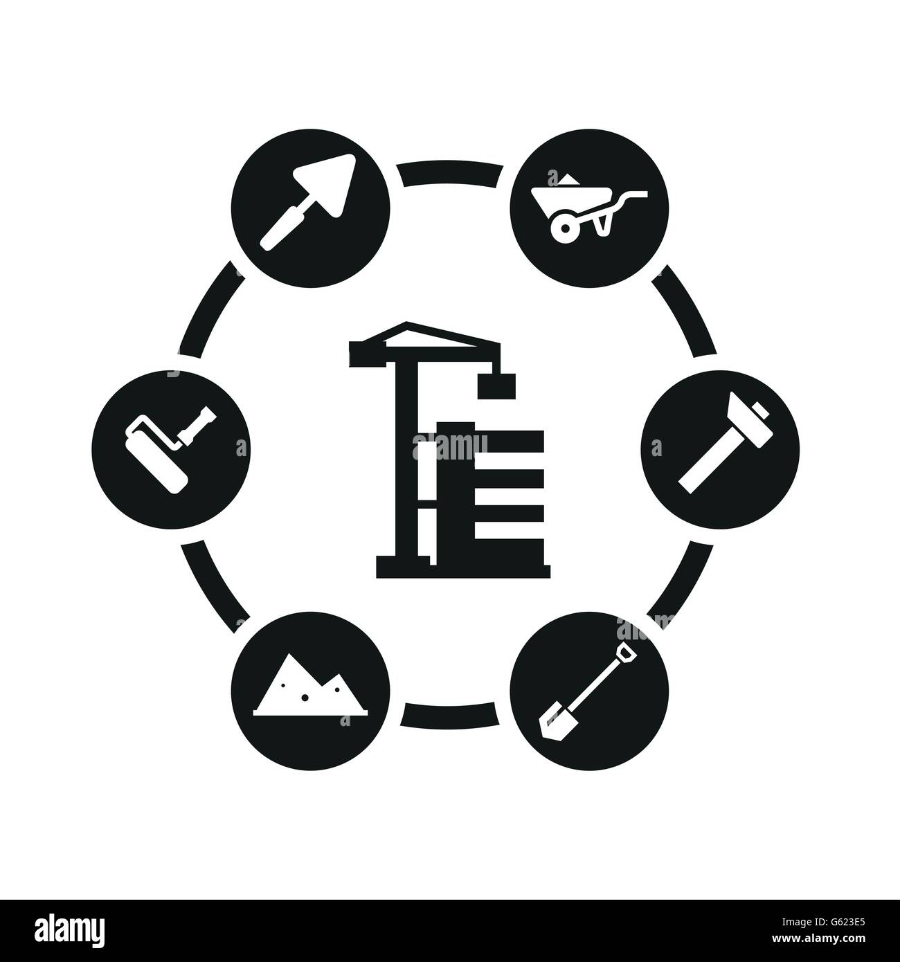 Vector black construction icon set Stock Vector Image & Art - Alamy