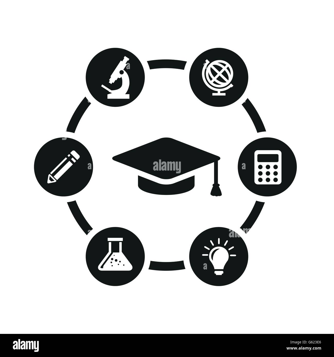 Vector black education icon set Stock Vector Image & Art - Alamy