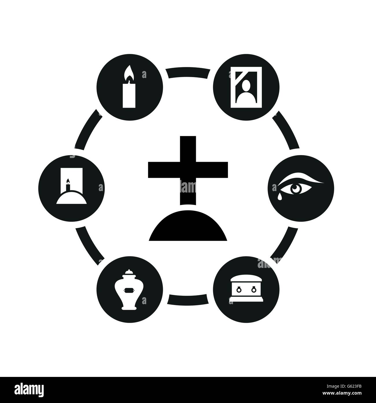 Vector black funeral icon set Stock Vector Image & Art - Alamy