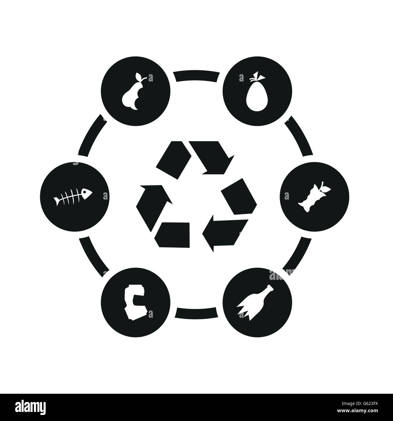 Vector black garbage icon set Stock Vector Image & Art - Alamy