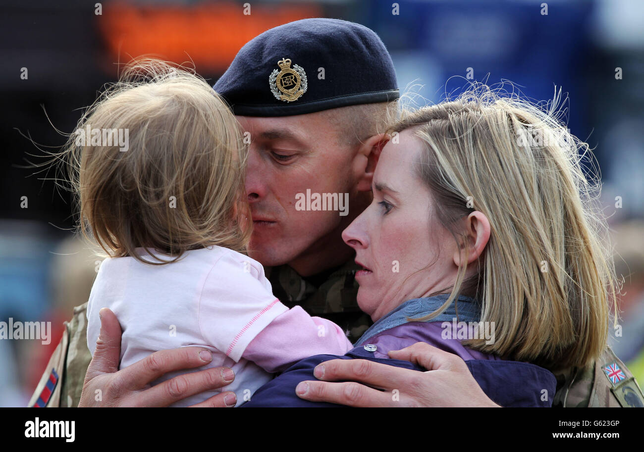 Troops from 21 Engineer Regiment are welcomed by their families in ...