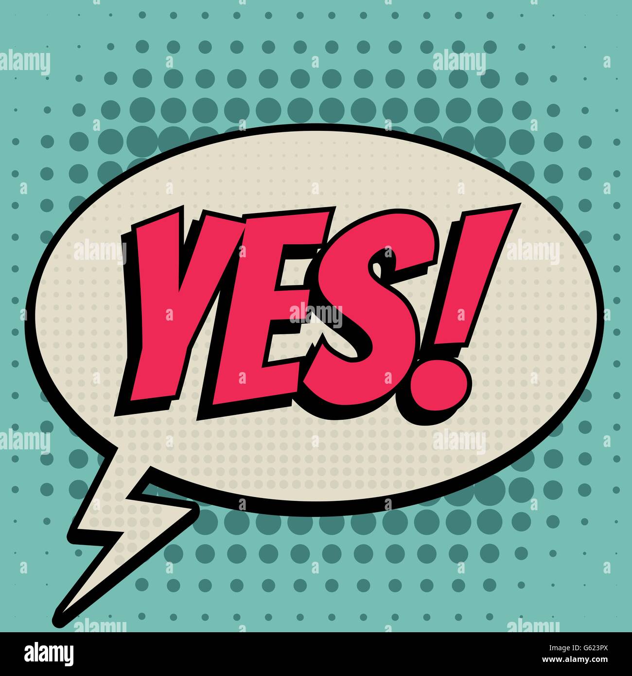 Yes comic book bubble text retro style Stock Vector Image & Art - Alamy