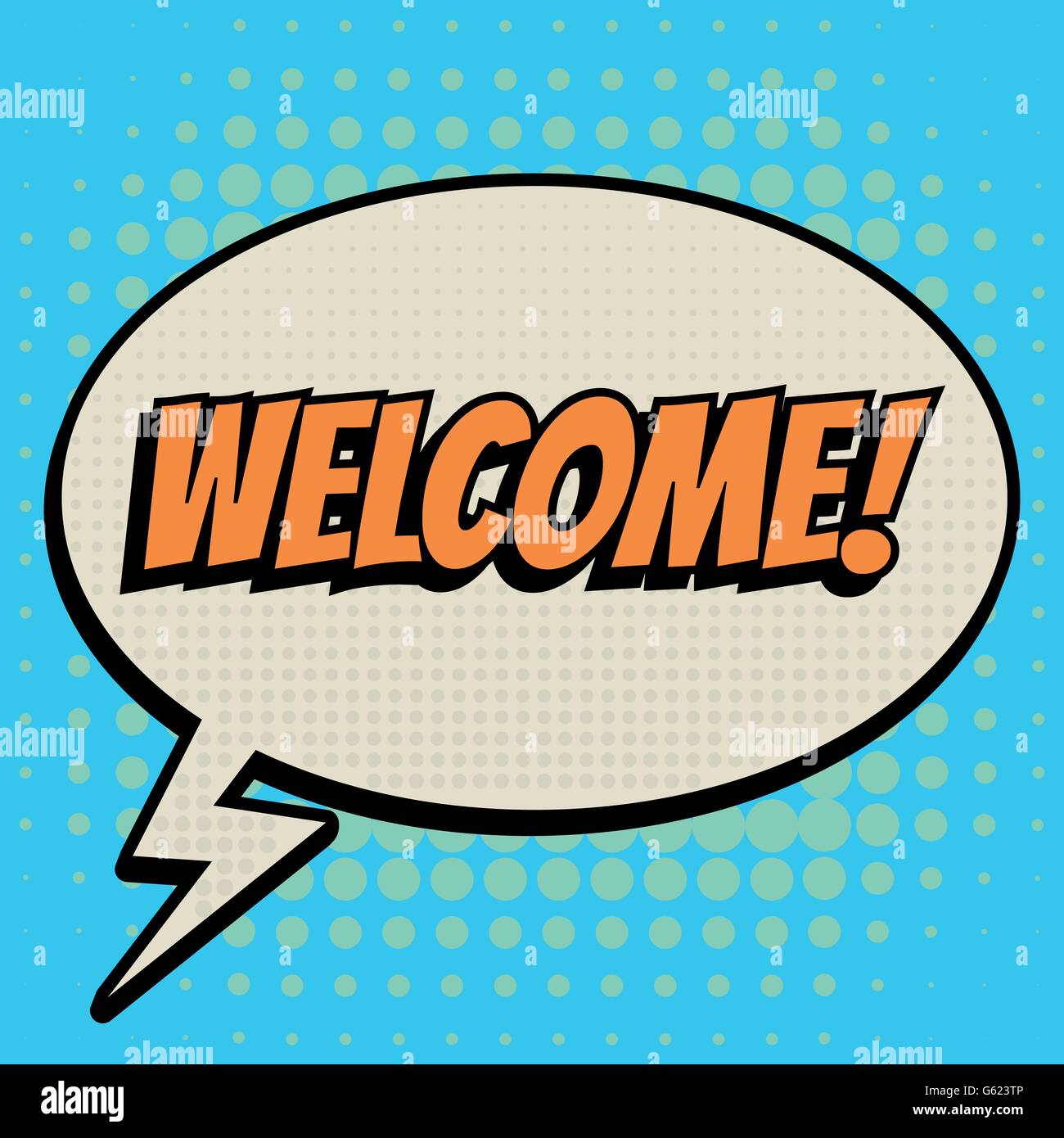 Welcome comic book bubble text retro style Stock Vector Image & Art - Alamy