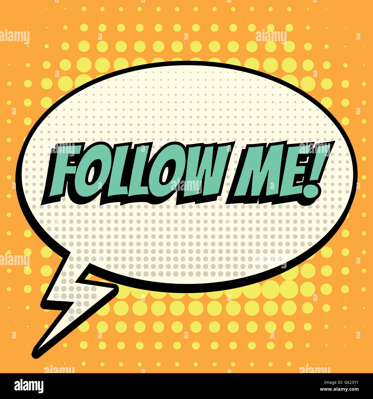 Follow me comic book bubble text retro style Stock Vector Image & Art ...