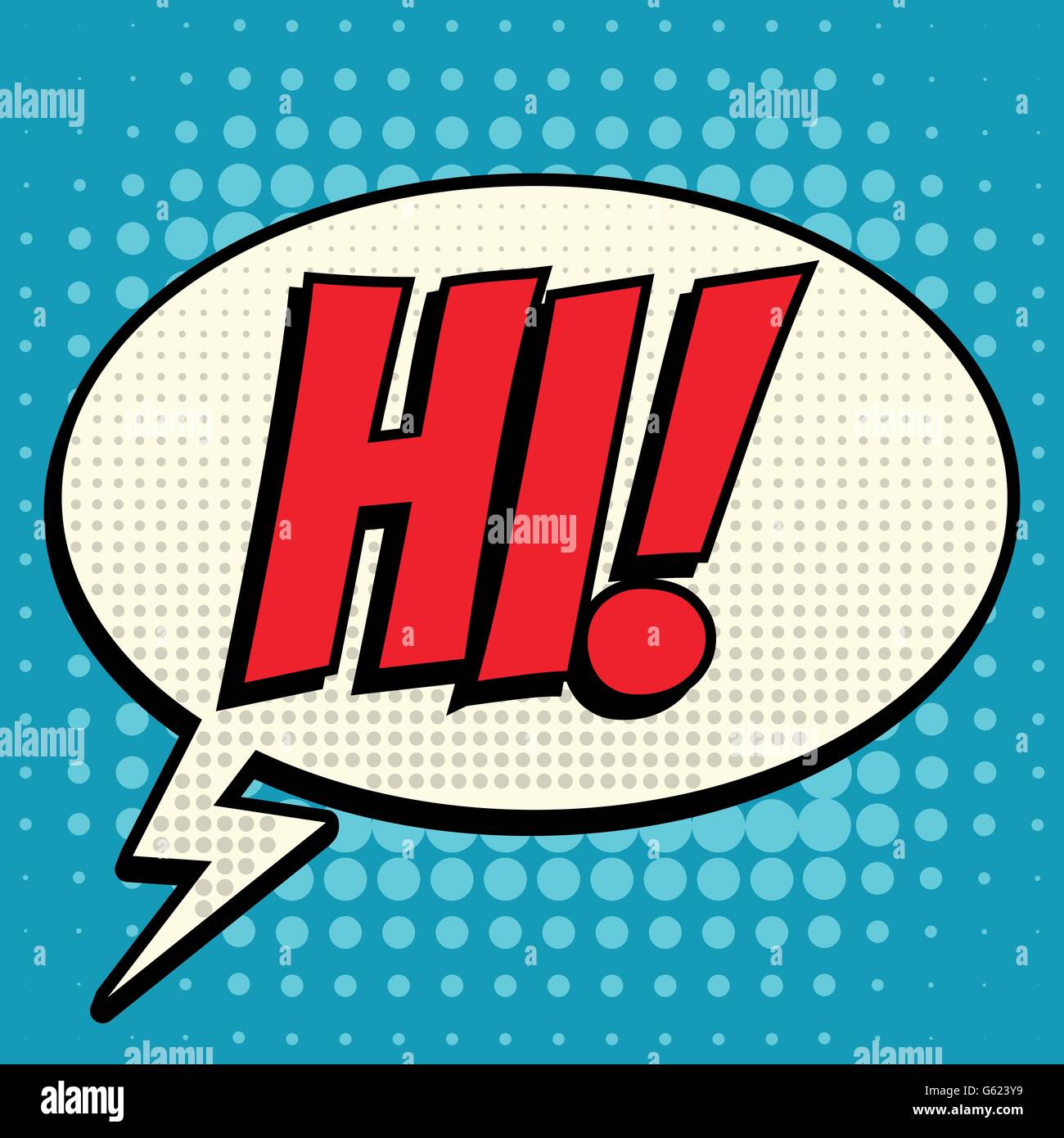Hi comic book bubble text retro style Stock Vector Image & Art - Alamy