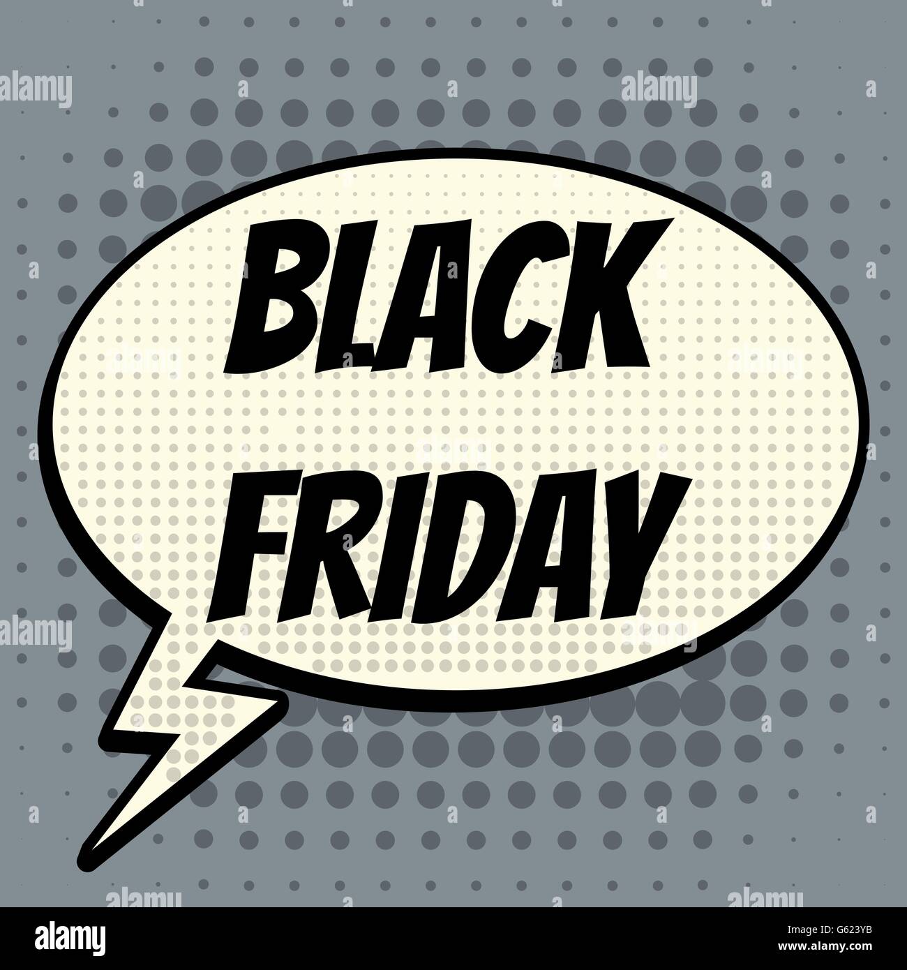 Black friday comic book bubble text retro style Stock Vector Image ...