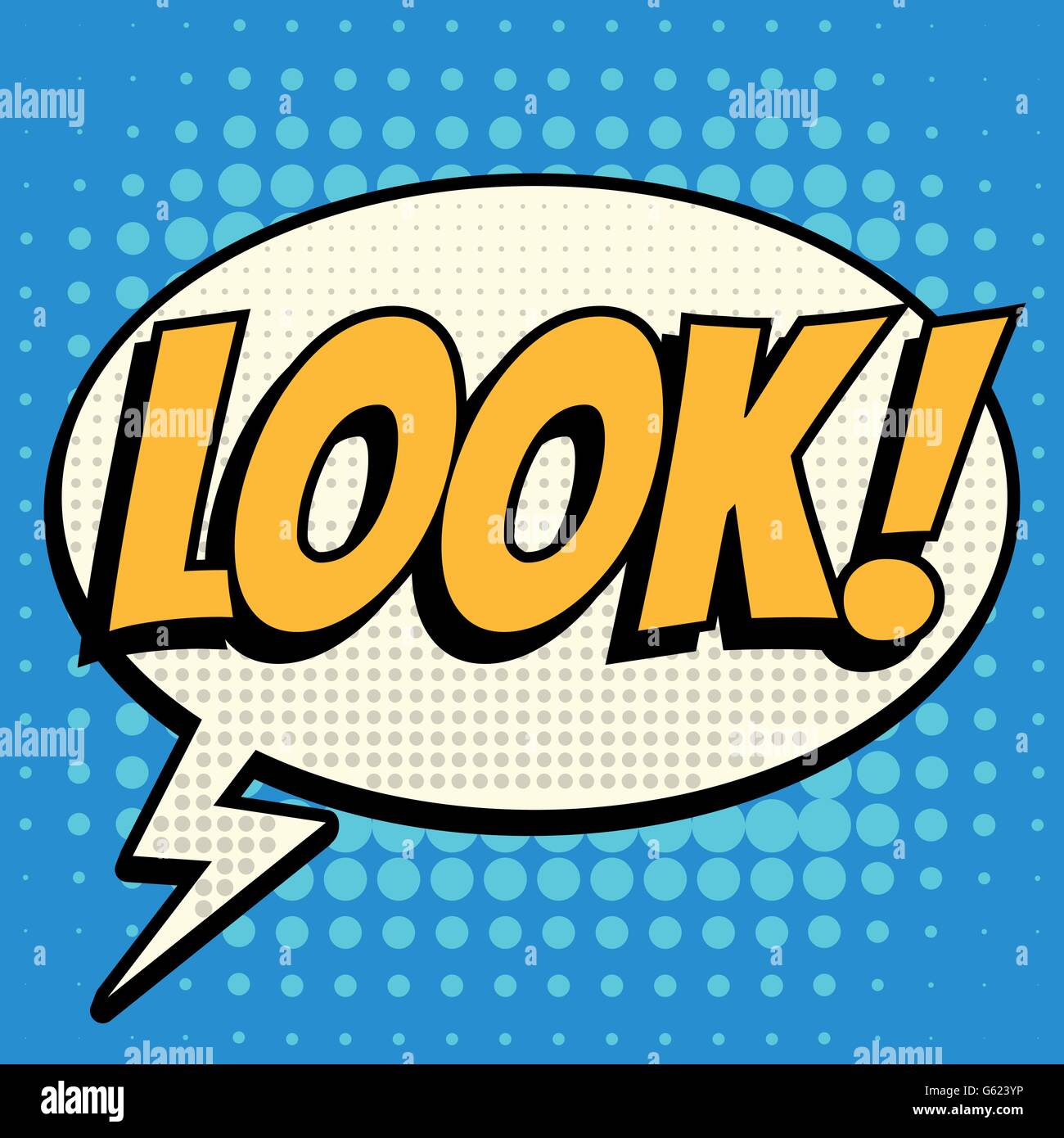Look comic book bubble text retro style Stock Vector Image & Art - Alamy