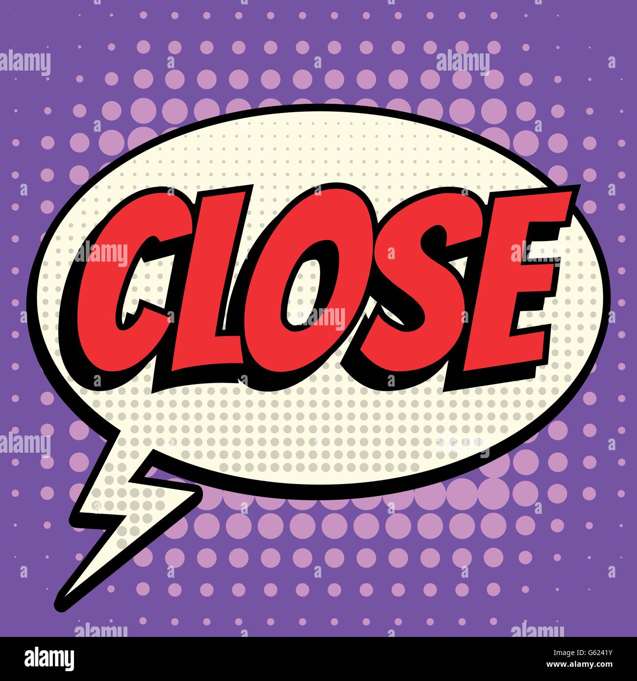 Close comic book bubble text retro style Stock Vector Image & Art - Alamy