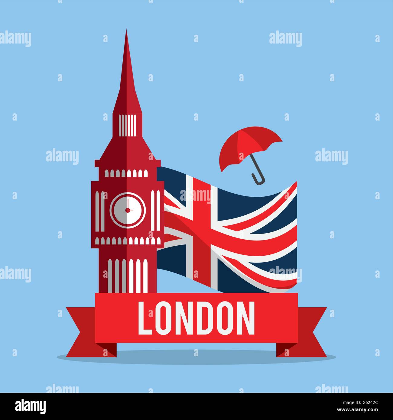 London landmarks clock Stock Vector Images - Alamy