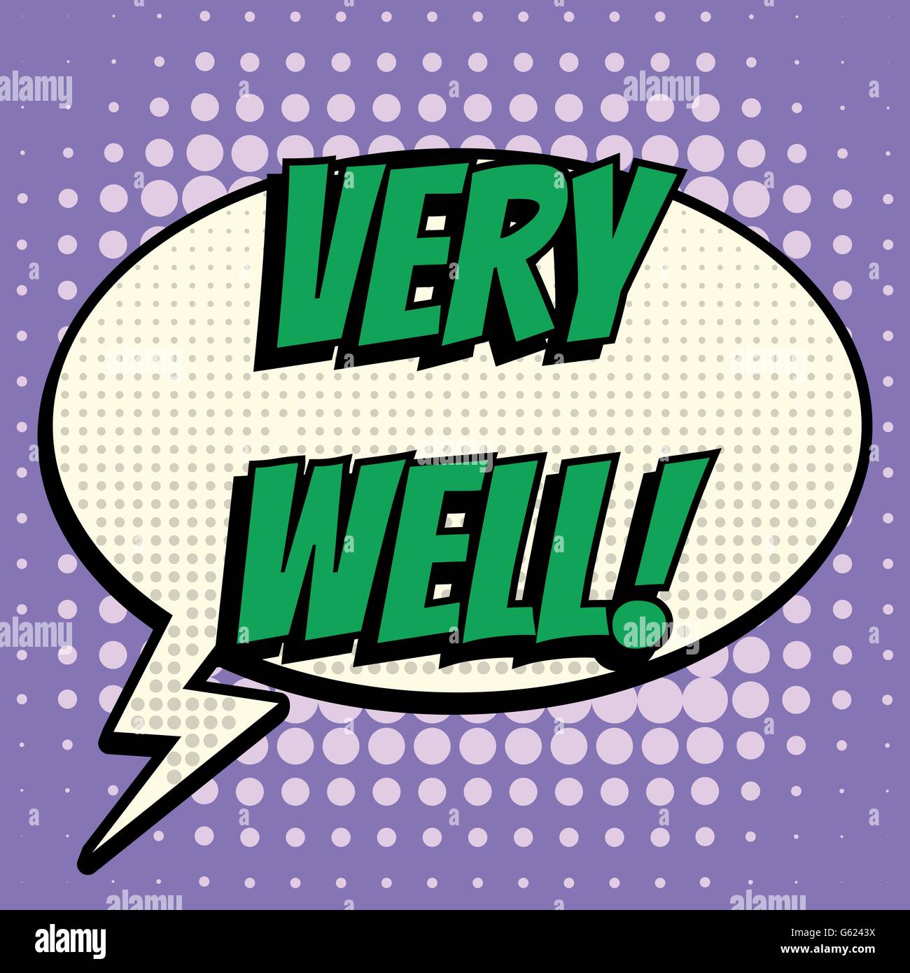 Very well comic book bubble text retro style Stock Vector Image & Art ...