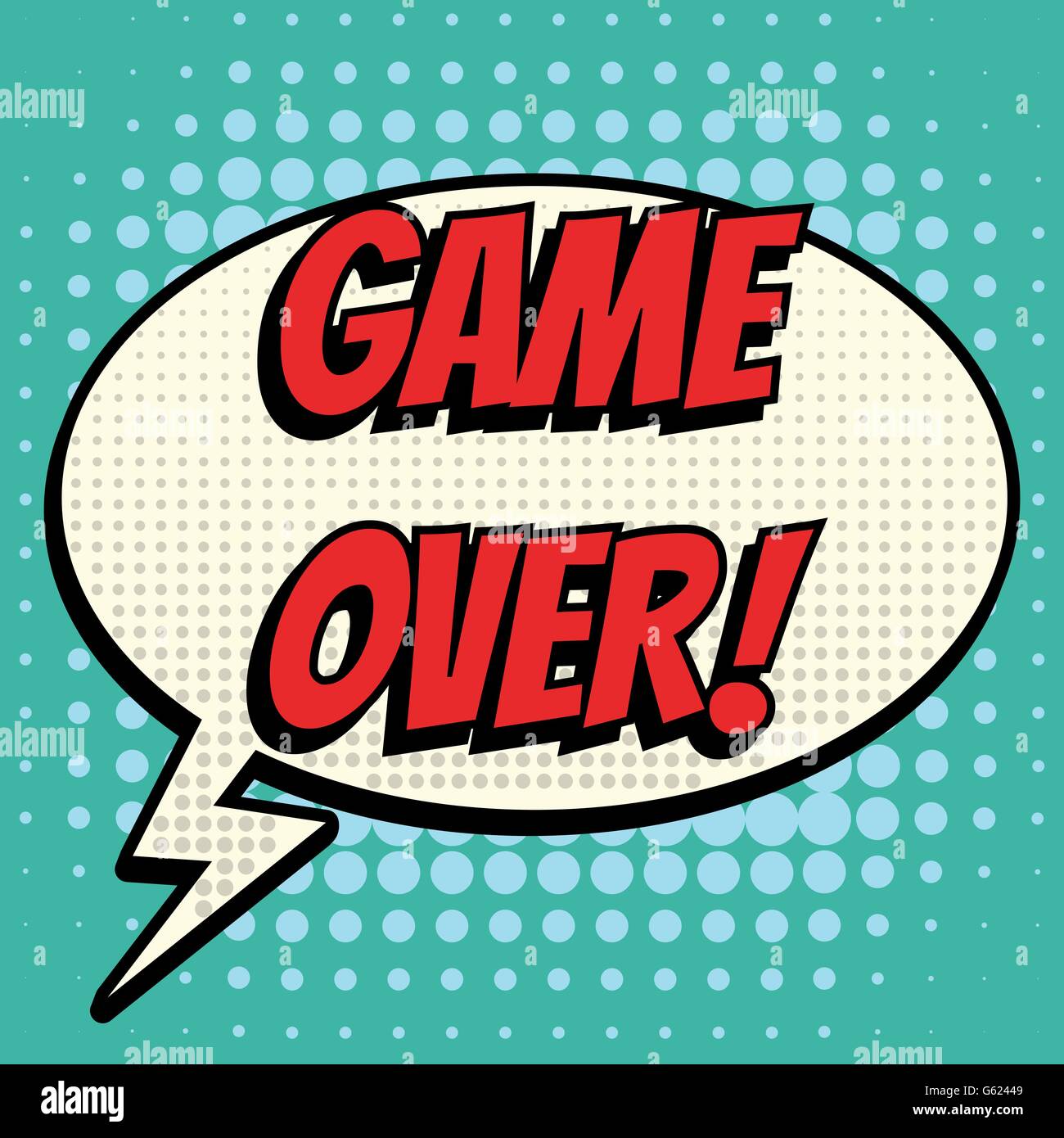 Game over comic bubble cartoon hi-res stock photography and images - Alamy