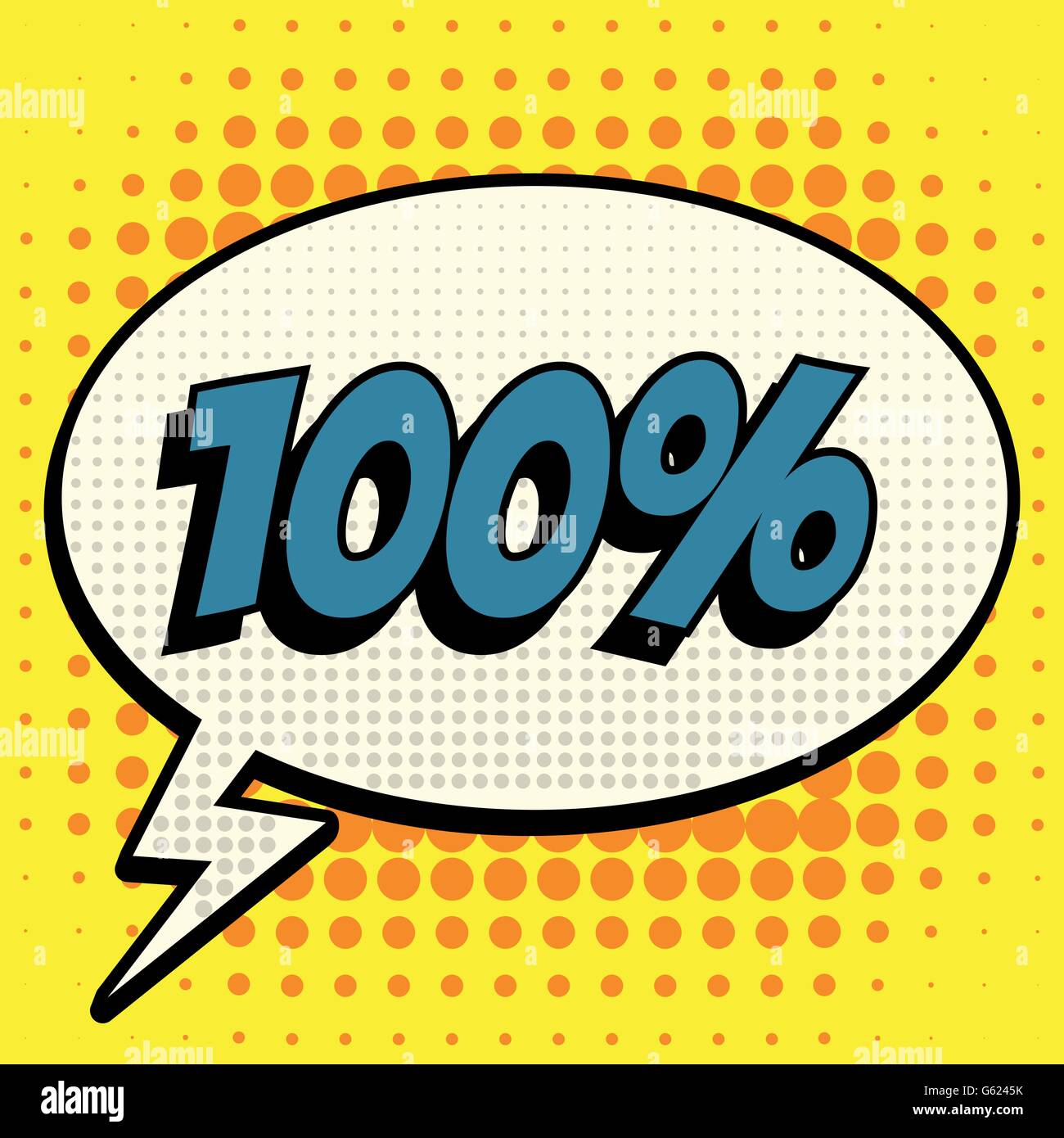 100 percent comic book bubble text retro style Stock Vector Image & Art ...