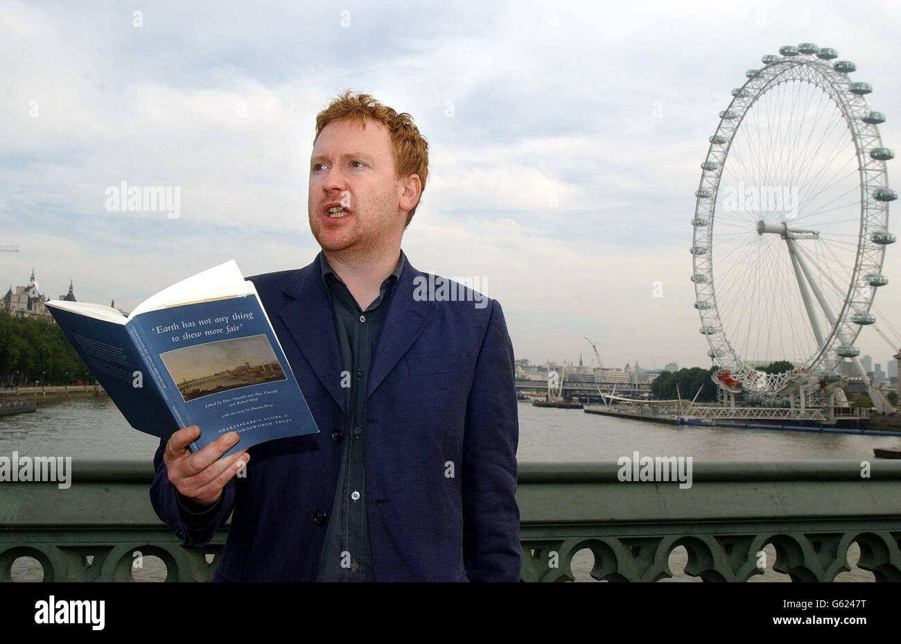 Poet Paul Farley reads Wordsworth on Westminster Bridge in central ...