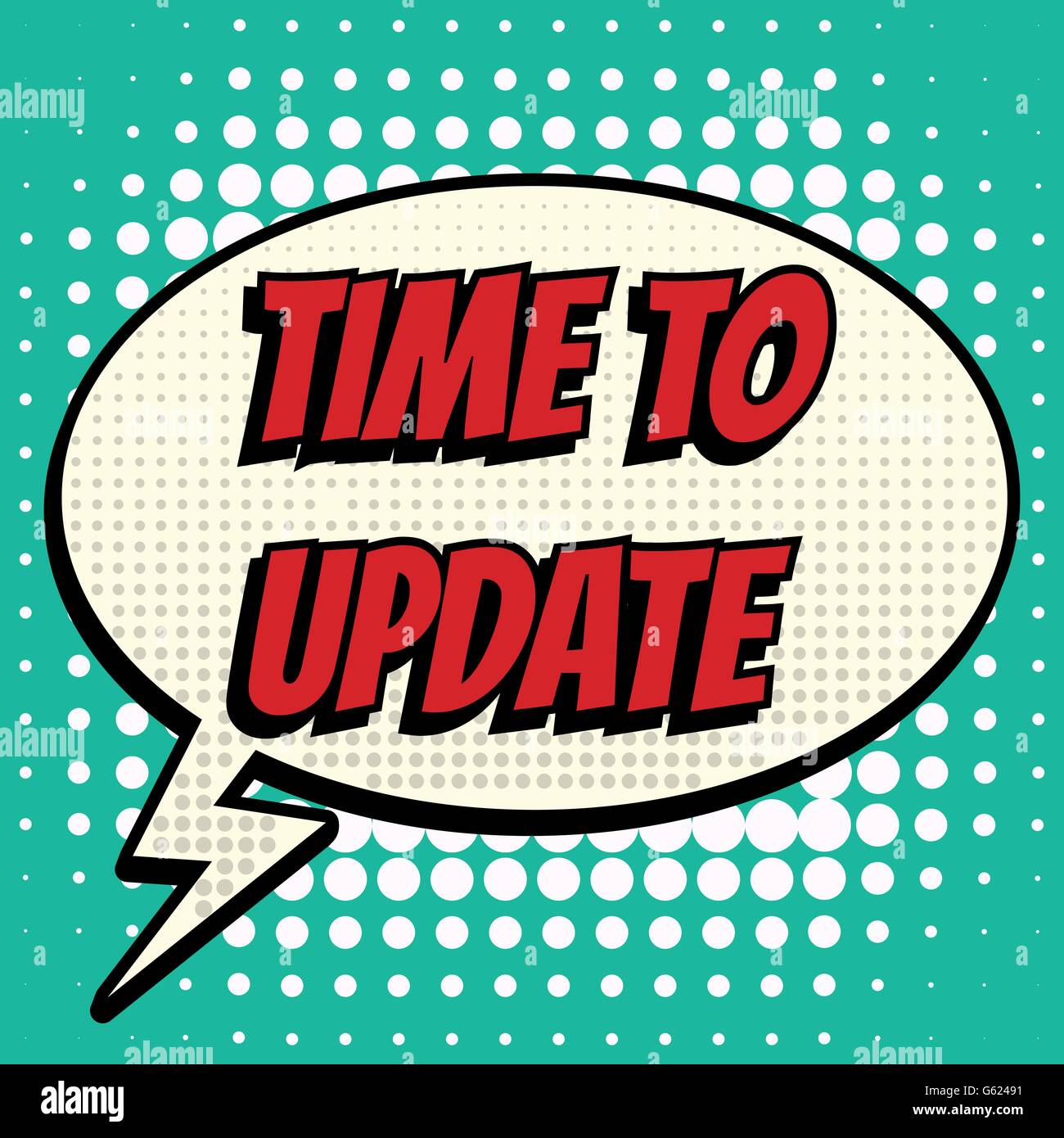 Time to update comic book bubble text retro style Stock Vector Image ...