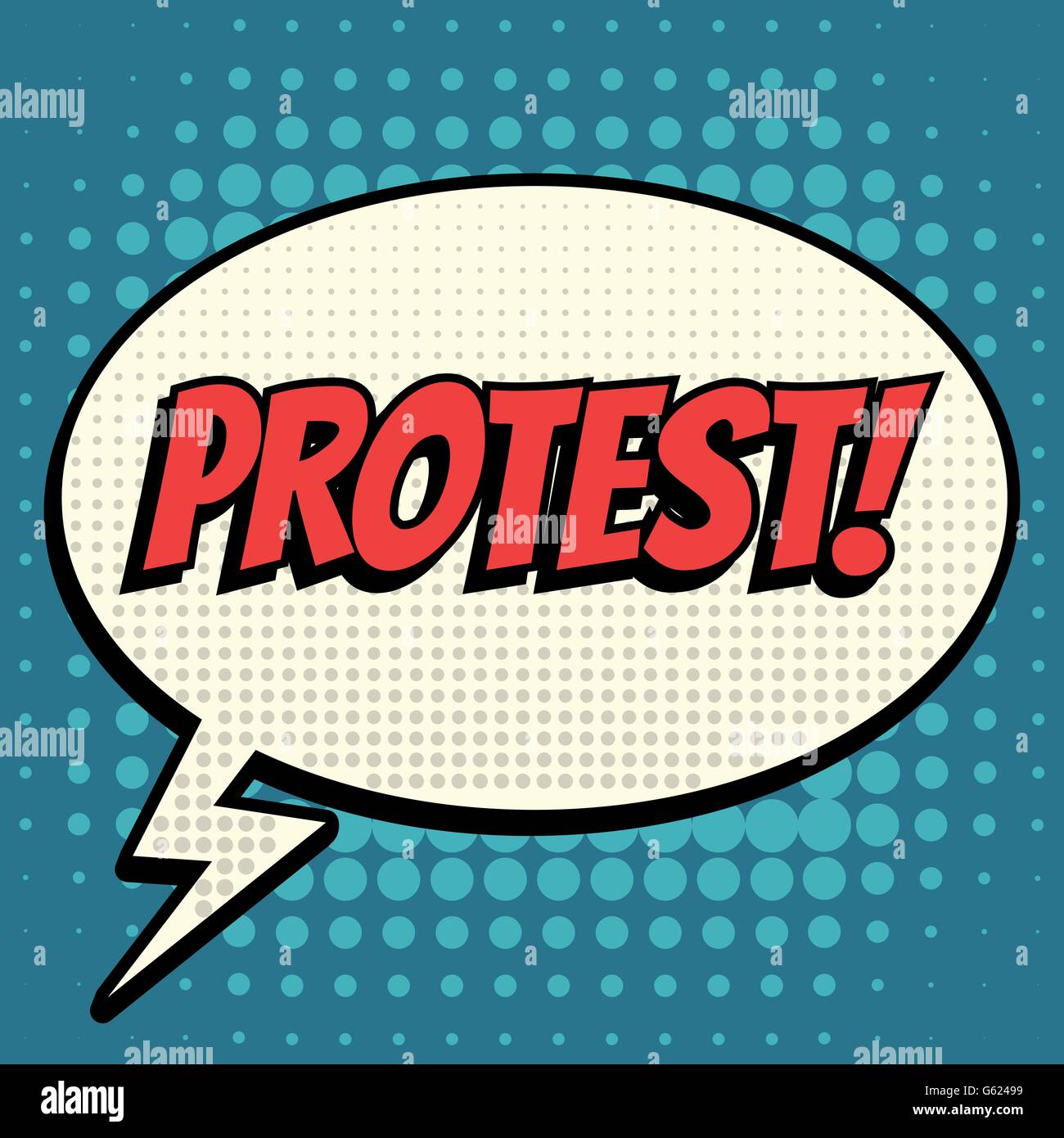 Protest comic book bubble text retro style Stock Vector Image & Art - Alamy