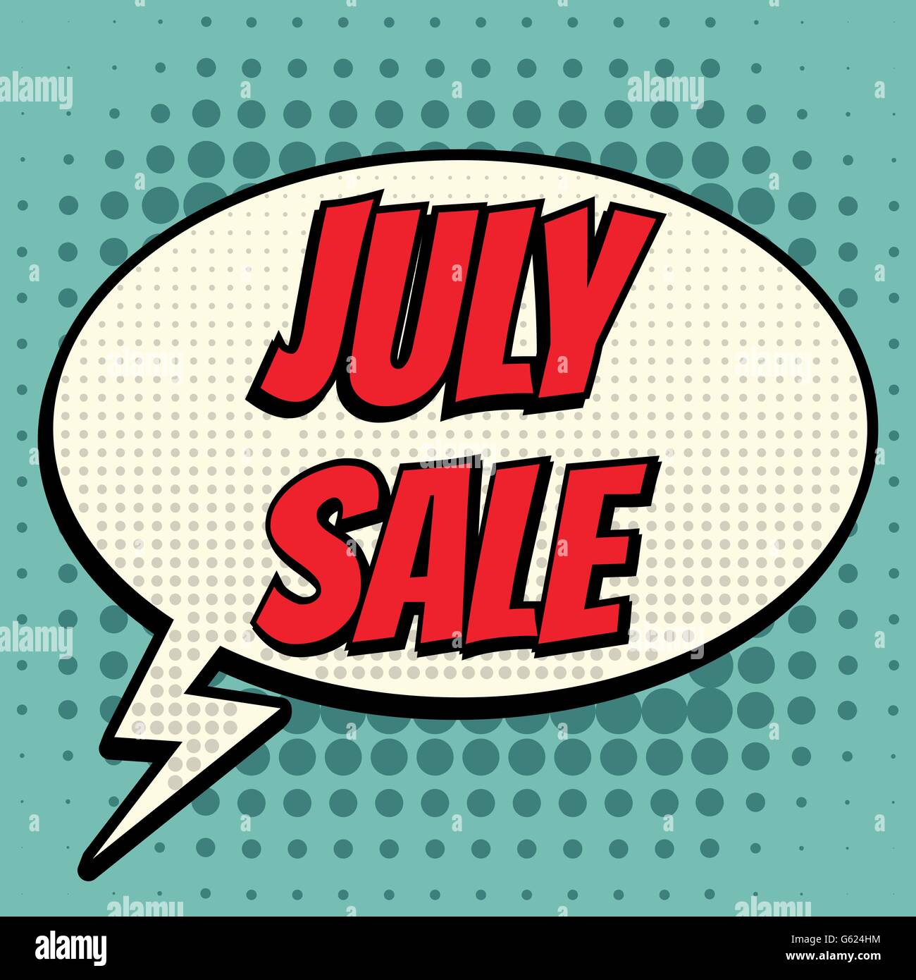 July sale comic book bubble text retro style Stock Vector Image & Art ...