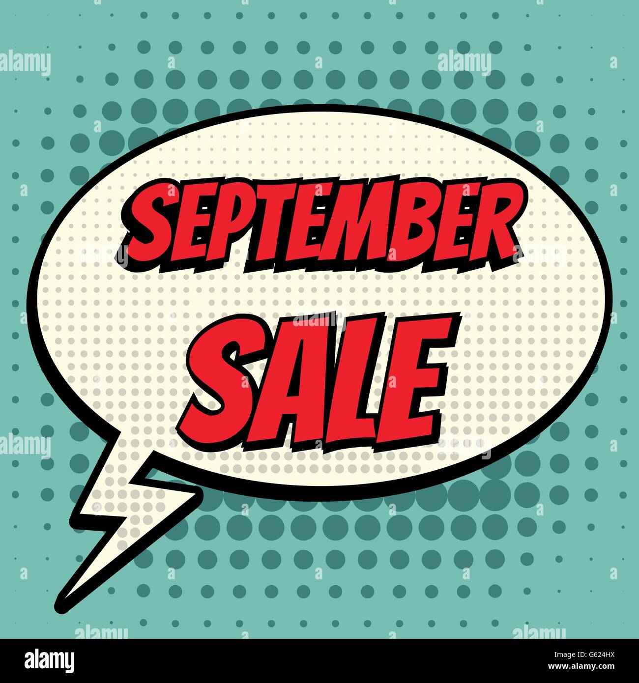 September sale comic book bubble text retro style Stock Vector Image ...