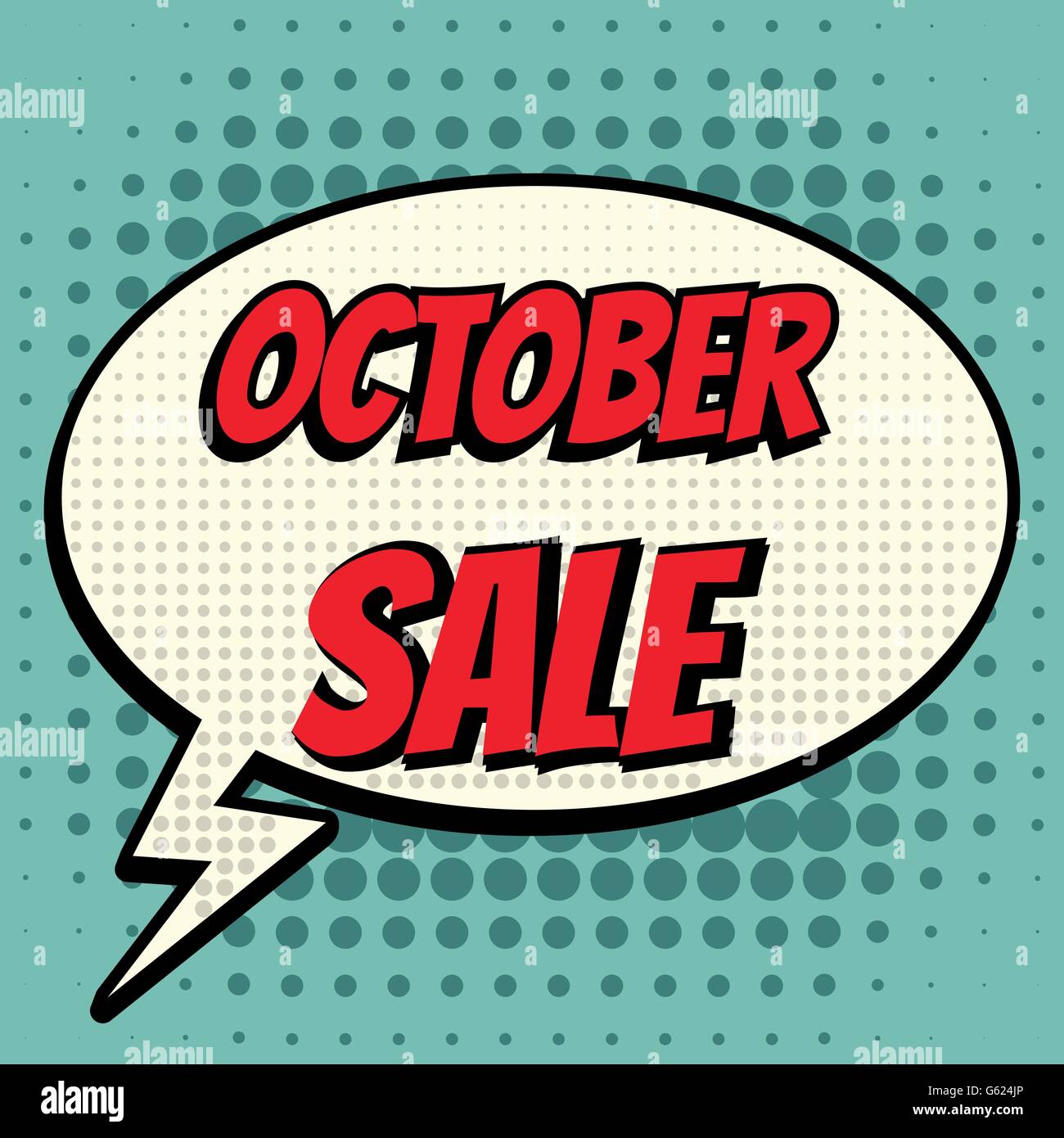 October sale comic book bubble text retro style Stock Vector Image ...