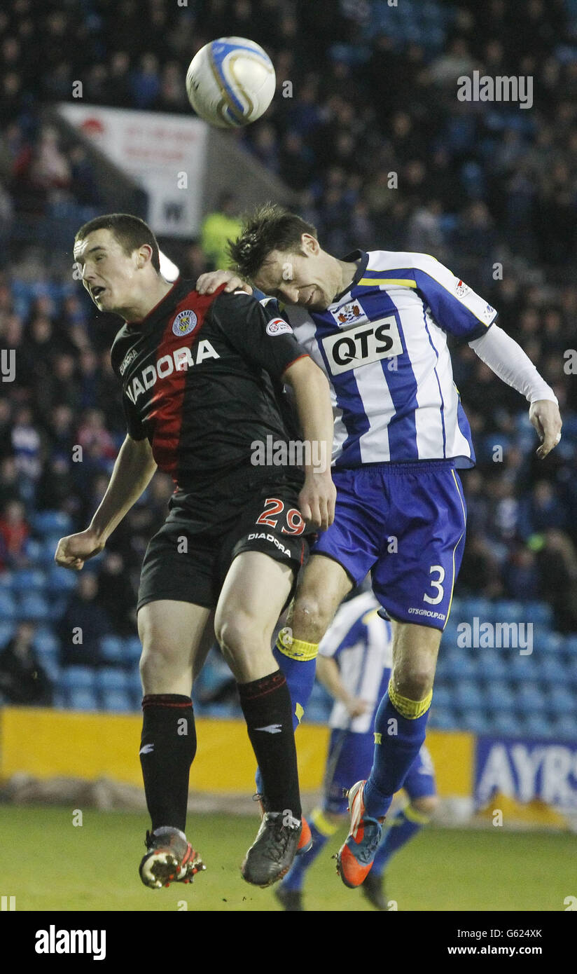 St Mirren's John McGinn and Kilmarnock's Garry Hay (right) battle for ...