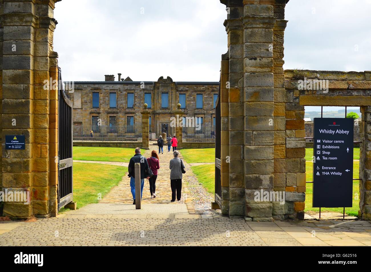 Cholmley House or Whitby Hall, banqueting house, Whitby Abbey Stock ...