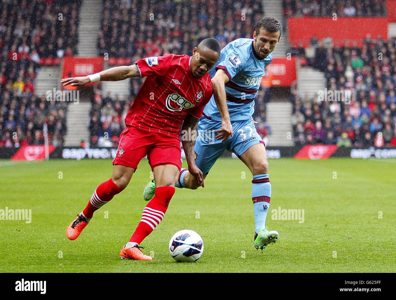Southampton's Nathaniel Clyne (left) and West Ham United's Gary O'Neil ...