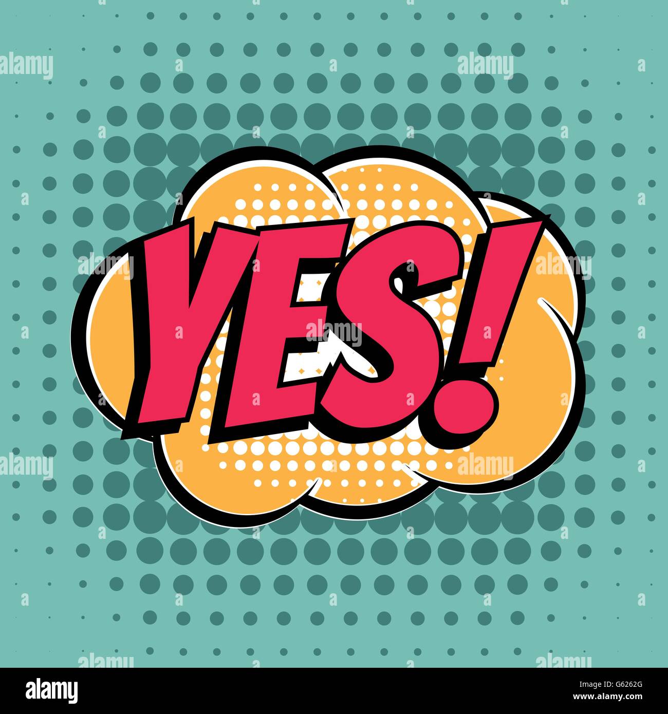 Yes comic book bubble text retro style Stock Vector Image & Art - Alamy